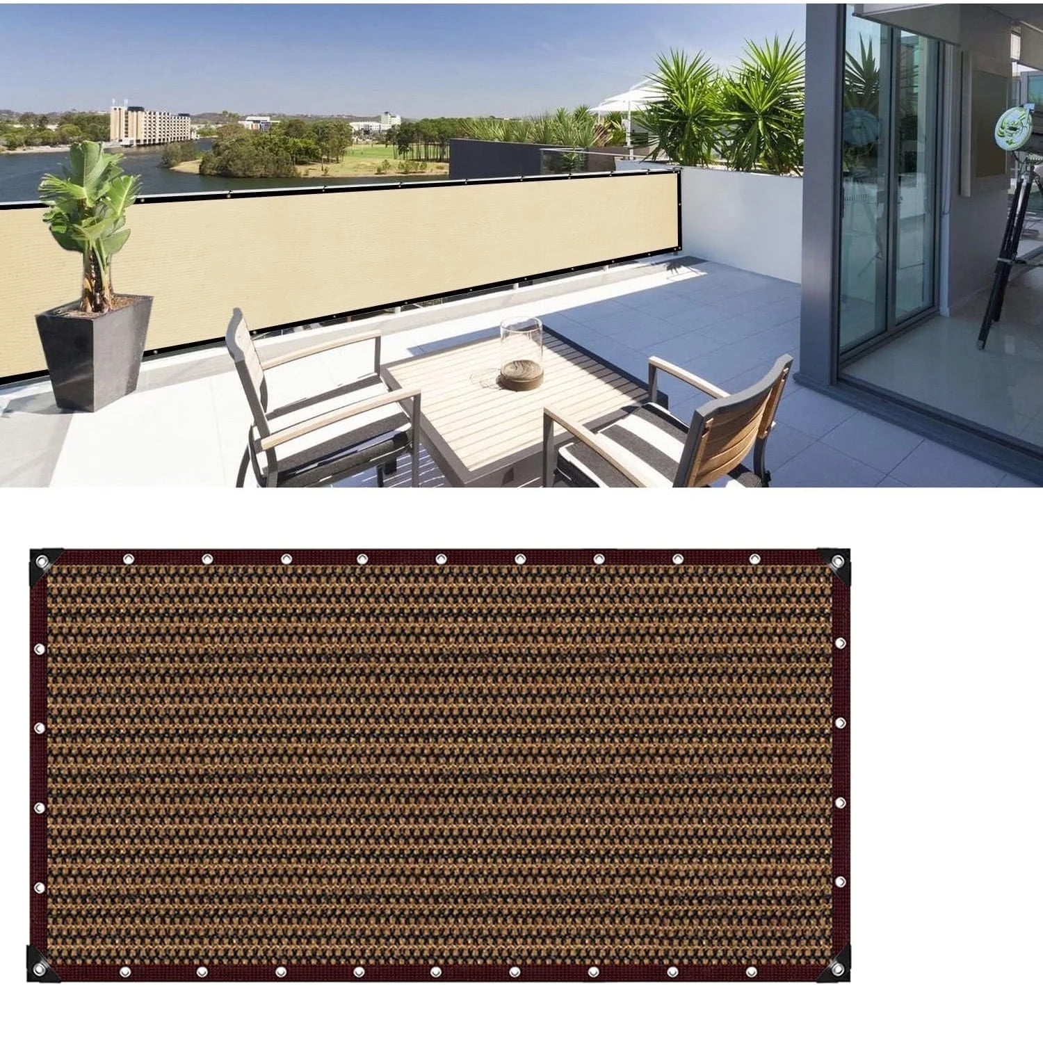 GoXteam Balcony Privacy Fence Screen 3' x 9.8' Apartments Railing ...