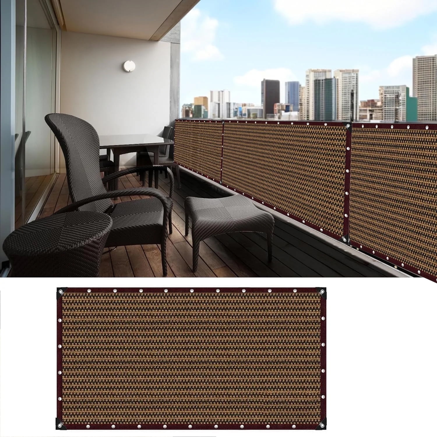 GoXteam Balcony Privacy Screen Cover, 3ft x 9.8ft Privacy Screen ...