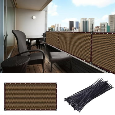 SUNNY GUARD 3'x16' Dark Gray Privacy Screen for Balcony, Patio, Deck ...