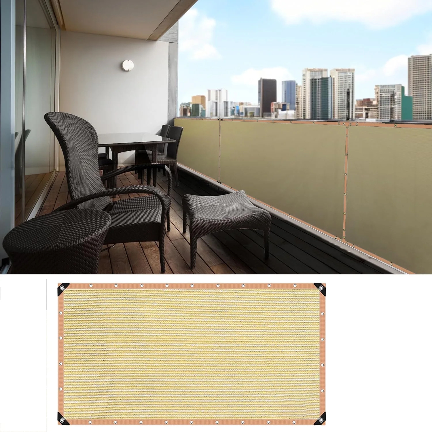 GoXteam Balcony Privacy Screen Cover, 3ft x 9.8ft Privacy Screen ...