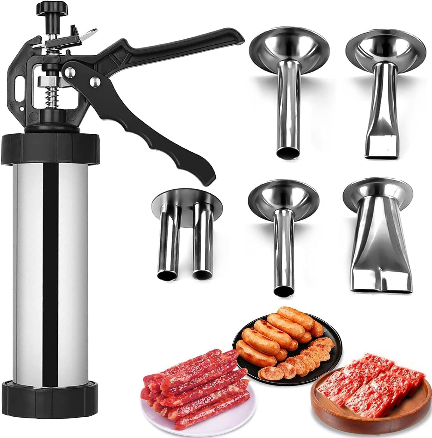 GoXteam Beef Jerky Gun Kit, Stainless Steel Meat Gun for Homemade Beef ...