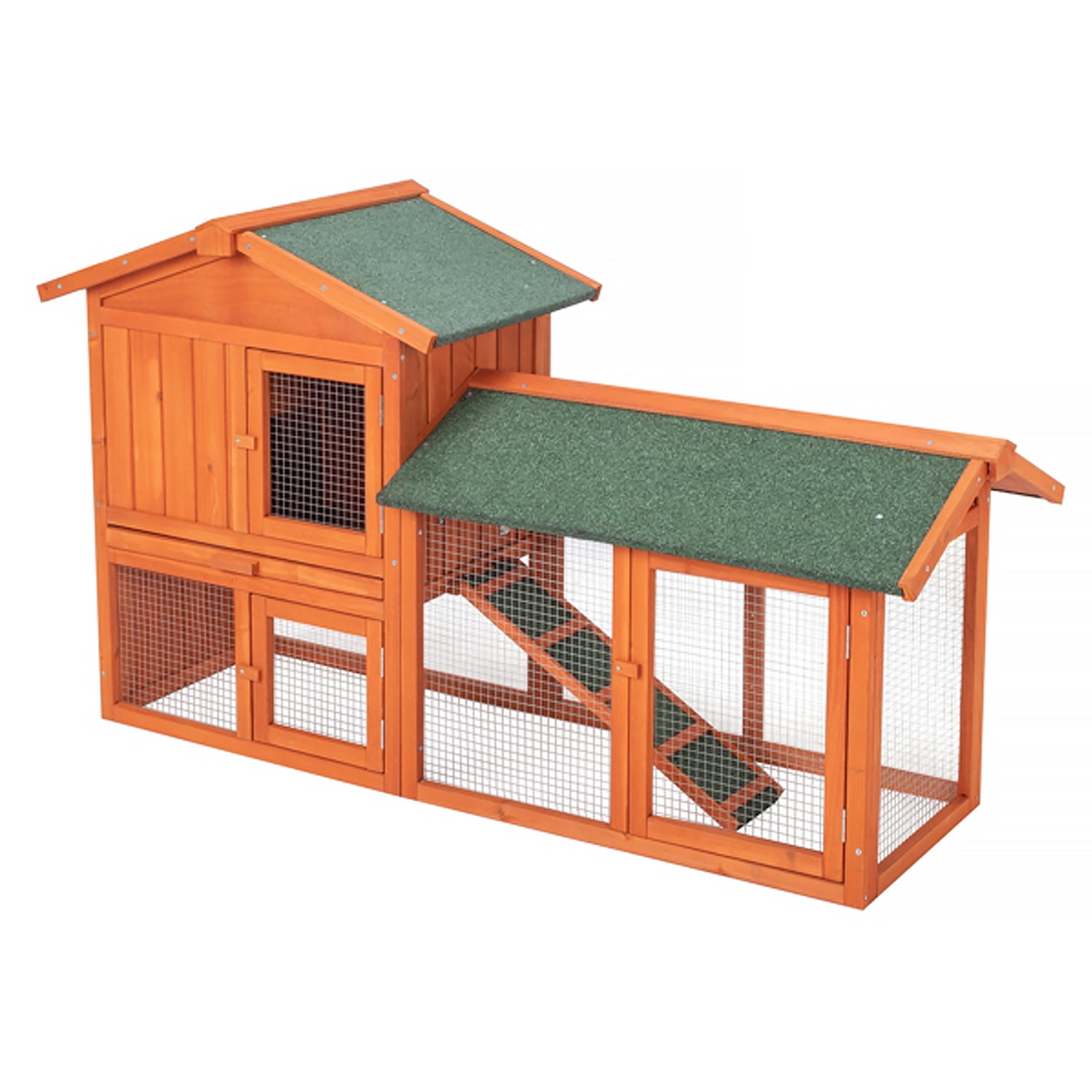 GoXteam Chicken Coop, Wooden Rabbit Hutch, Waterproof Outdoor Hen House ...
