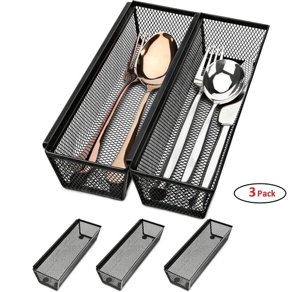 GoXteam Compact Utensil Organizer For Kitchen Drawer Silverware ...