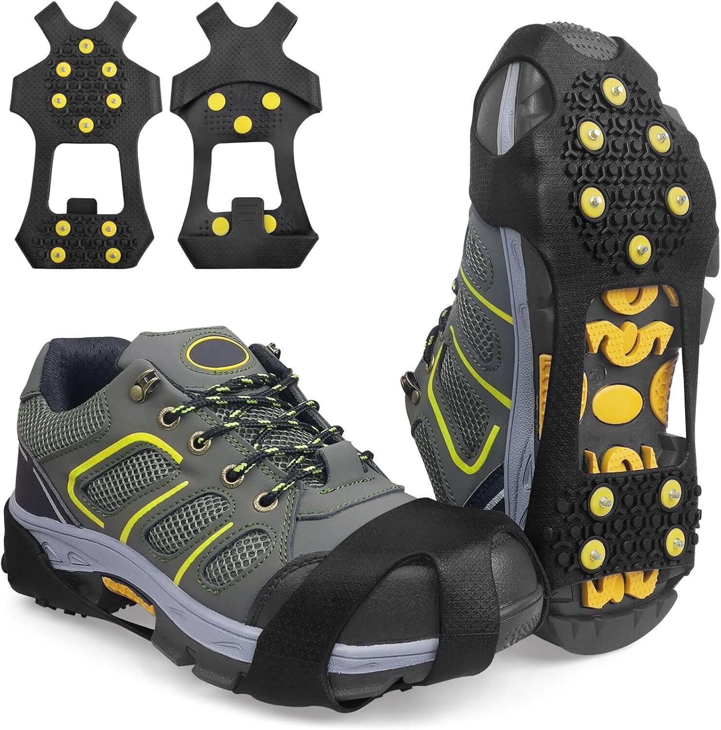 GoXteam Ice Snow Cleats for Shoes Boots, Walk Traction Cleats Rubber ...