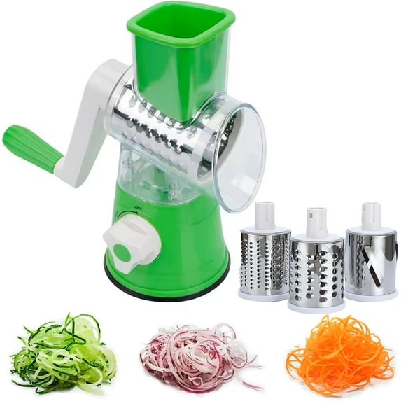 GoXteam Manual Rotary Cheese Grater - 3-in-1 Stainless Steel Manual ...
