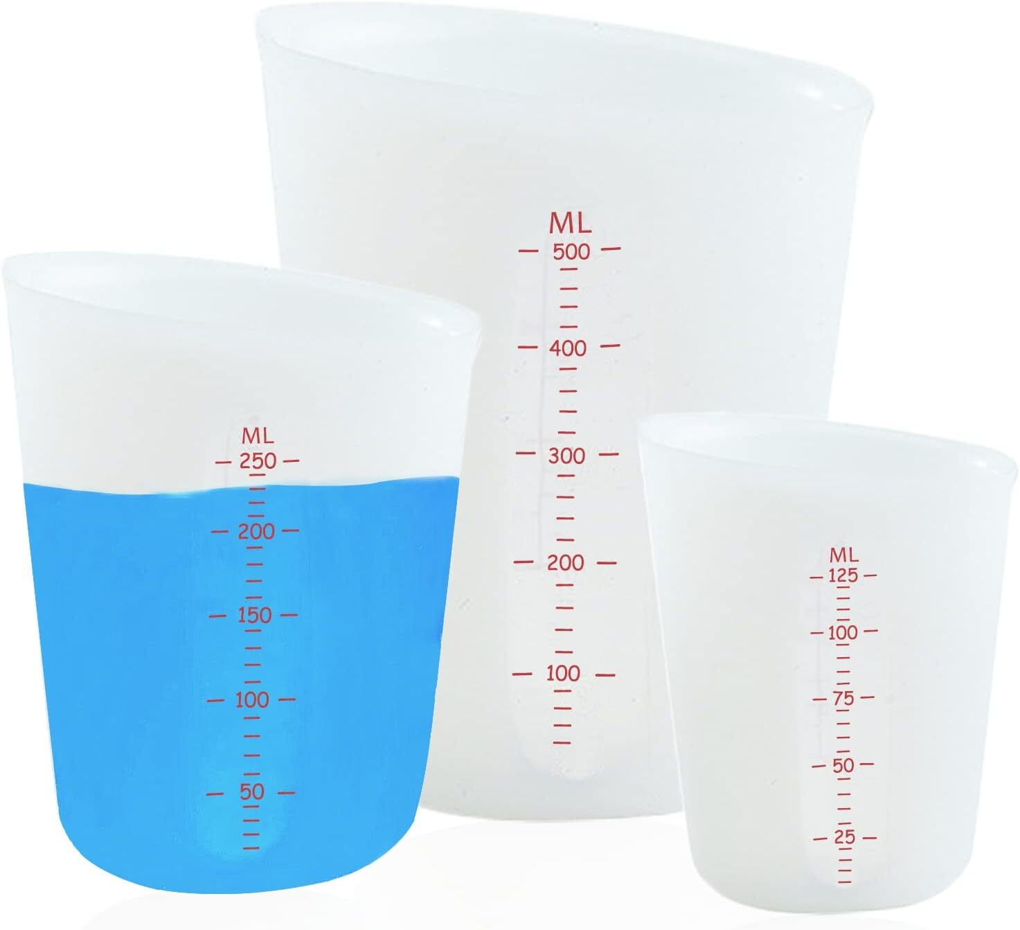 GoXteam Measuring Set of 3 Silicone Flexible Measuring Cup, 2 Cup&1 Cup ...
