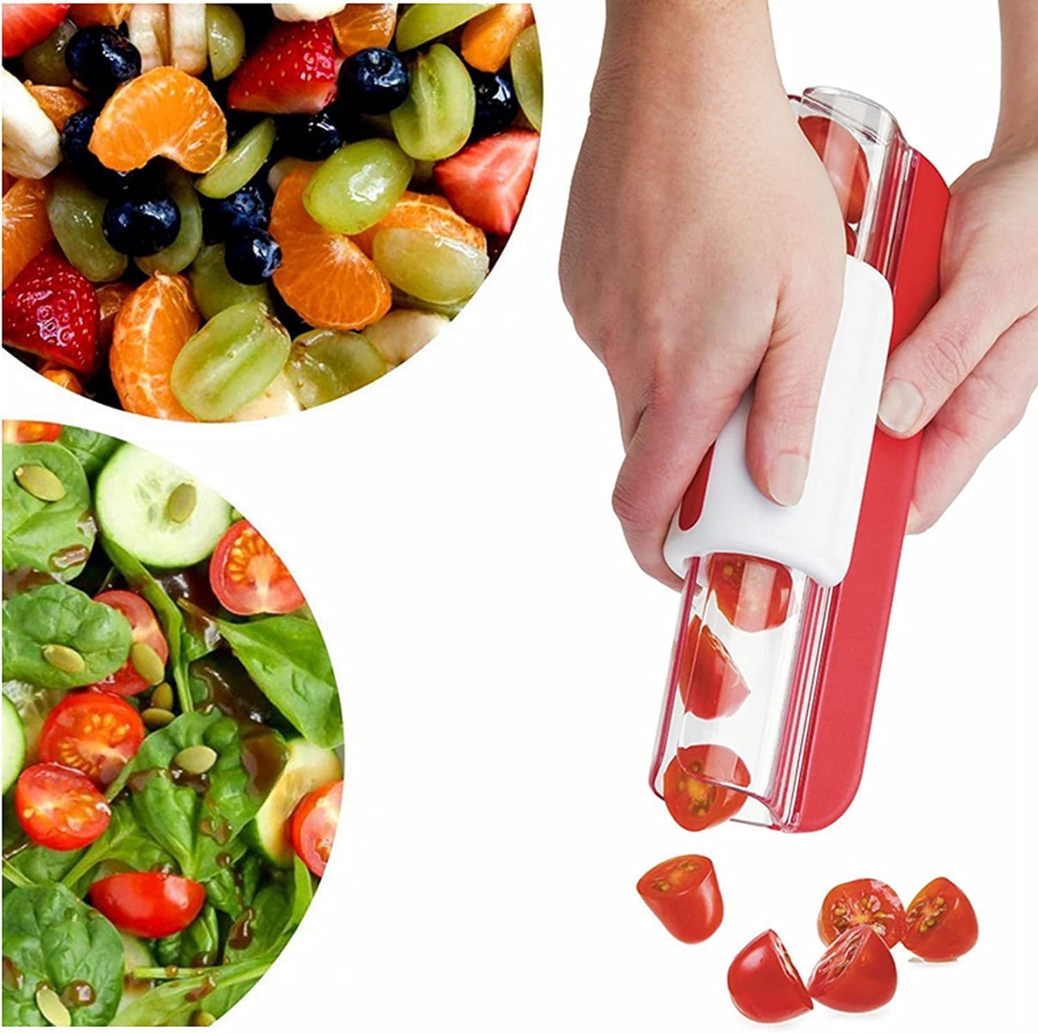 GoXteam Multi-Function Grape Slicer Cutter, Tomato Slicer Vegetable ...