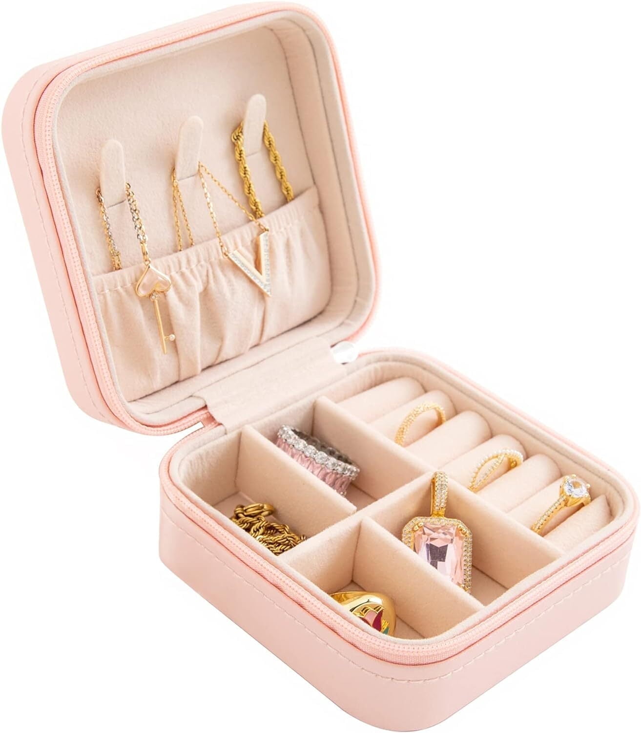 GoXteam Small Jewelry Box, Travel Portable Jewelry Case for Ring ...