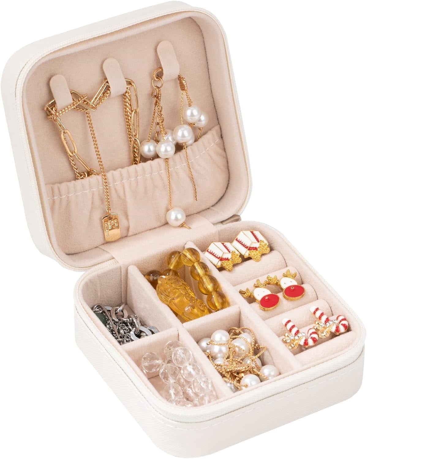 GoXteam Small Jewelry Box, Travel Portable Jewelry Case for Ring ...