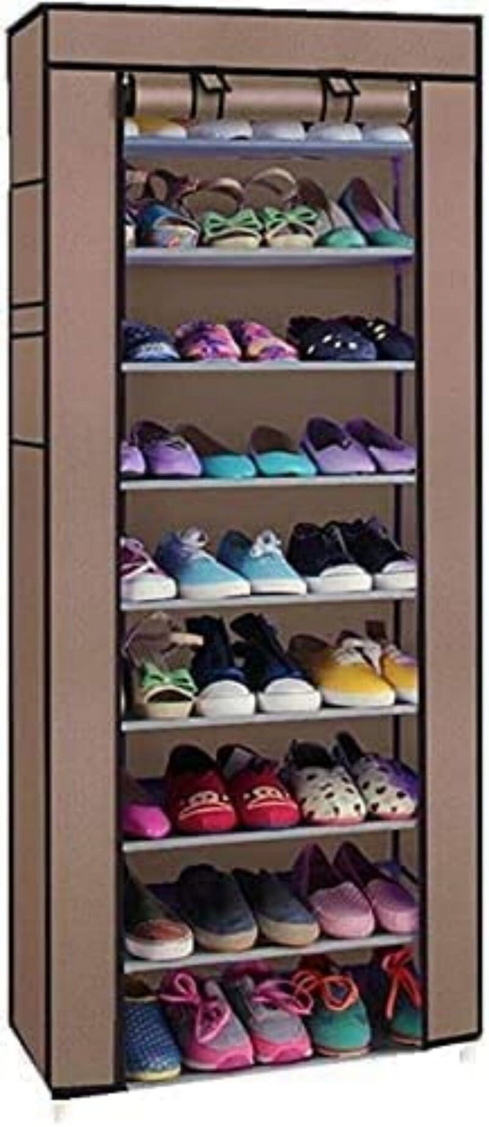 GoXteam Space Saving Portable Shoe Rack Storage Organizer, 10 Tiers 9 ...
