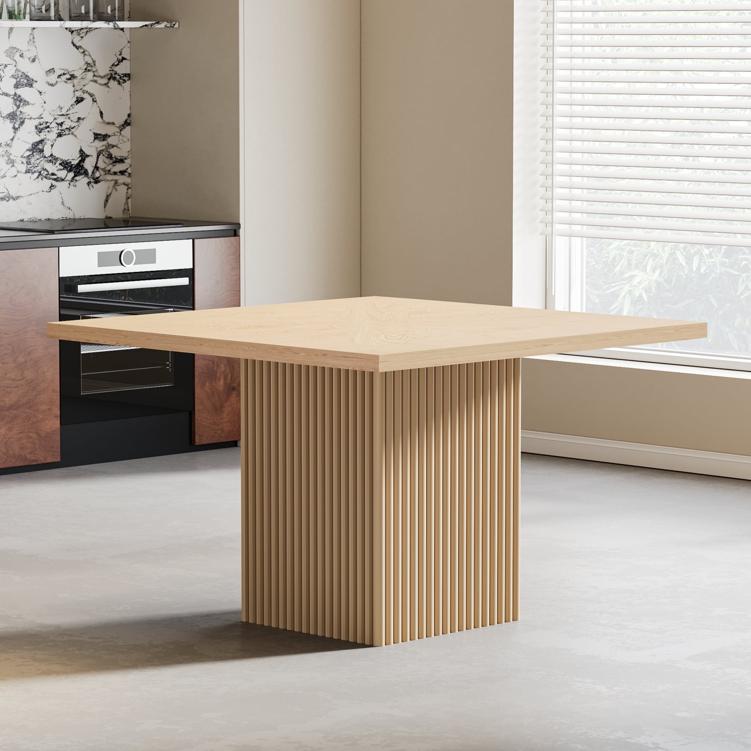 GoXteam Square Dining Table for 4, Modern Farmhouse Kitchen Table, 54 ...