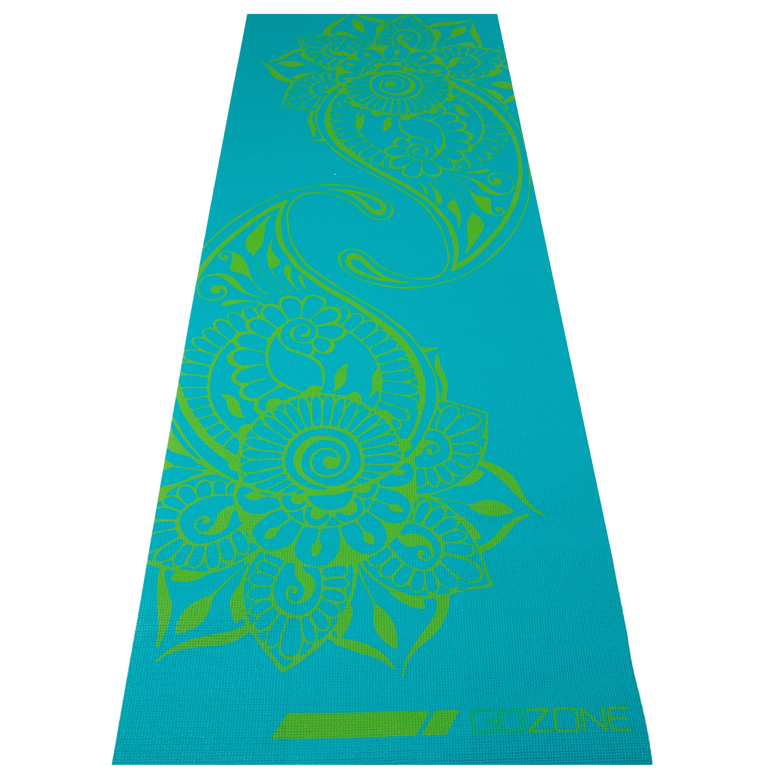 GO ZONE Multi-Purpose 4mm Yoga Mat, Teal Amulet Paisley, Non-Slip ...