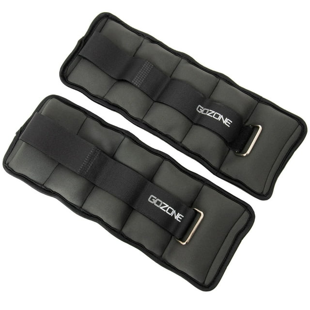 GoZone Pair of Adjustable Ankle or Wrist Weights 2lbs Each for Exercise ...