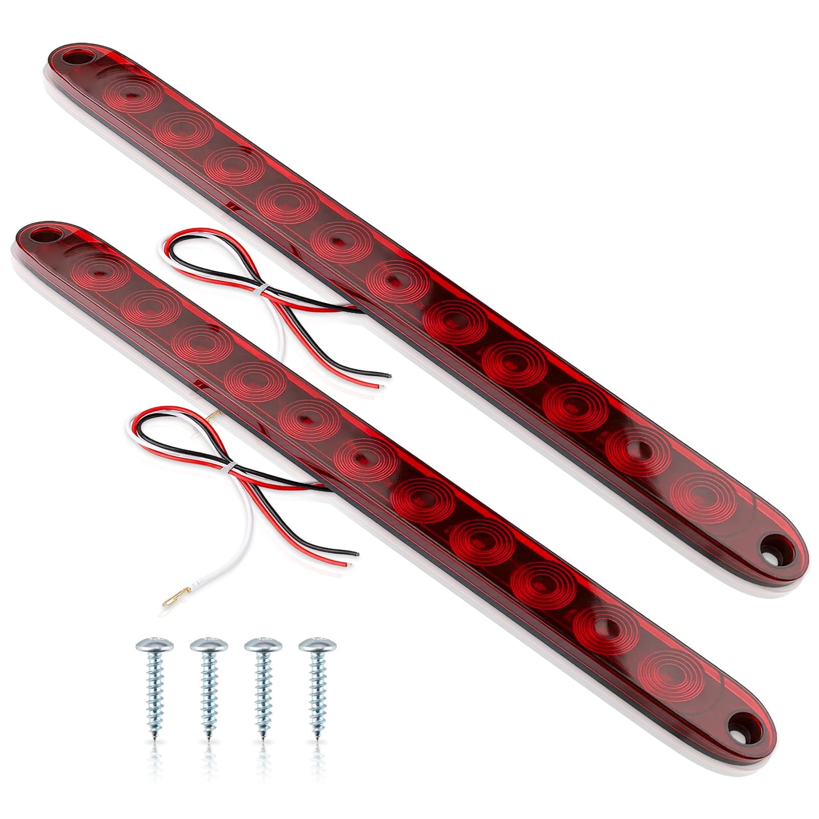 GoaMotors 2 Pack 16 KEF16 "Red Trailer Brake Tail Light Strip 11 LED ...