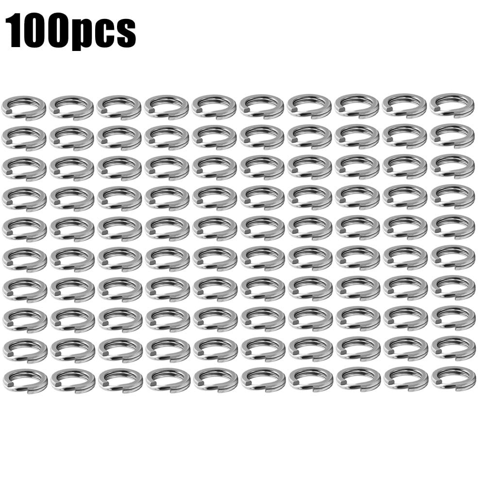 Goader 100xStainless Steel Bait Ring Bait Hook Connector O-Ring Fishing ...