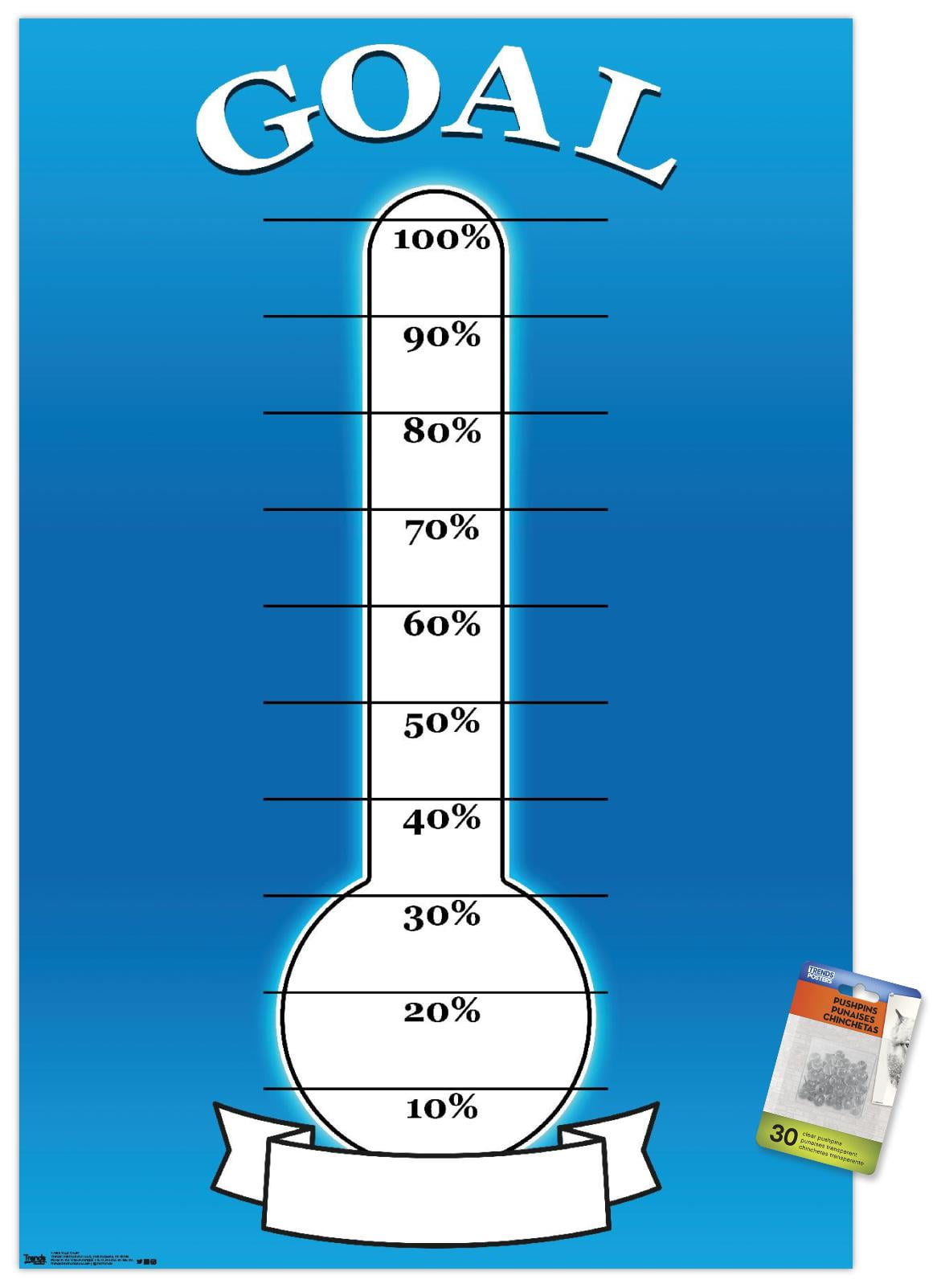 Goal Chart Wall Poster with Push Pins, 22.375" x 34" - Walmart.com