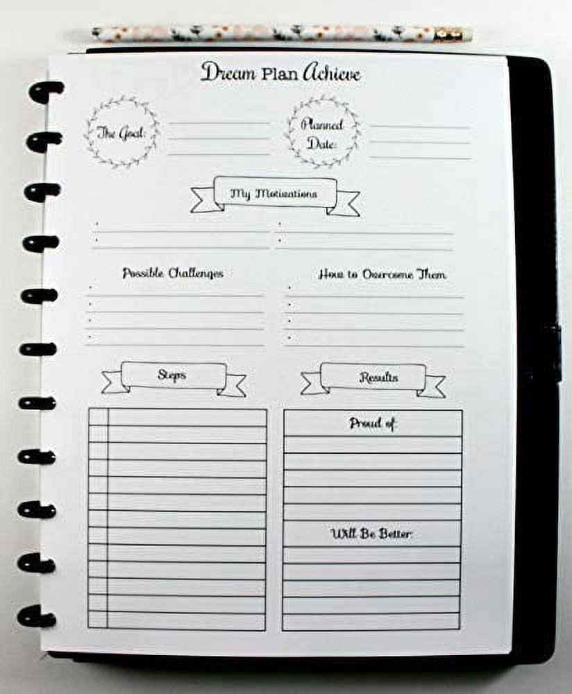 Goal Planner Inserts for 11 Disc Planners - Walmart.com