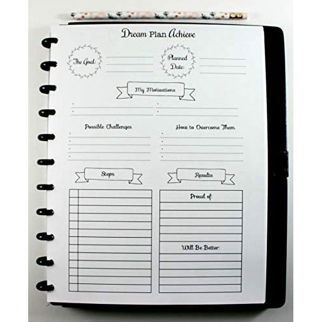 Goal Planner Inserts for 11 Disc Planners - Walmart.com