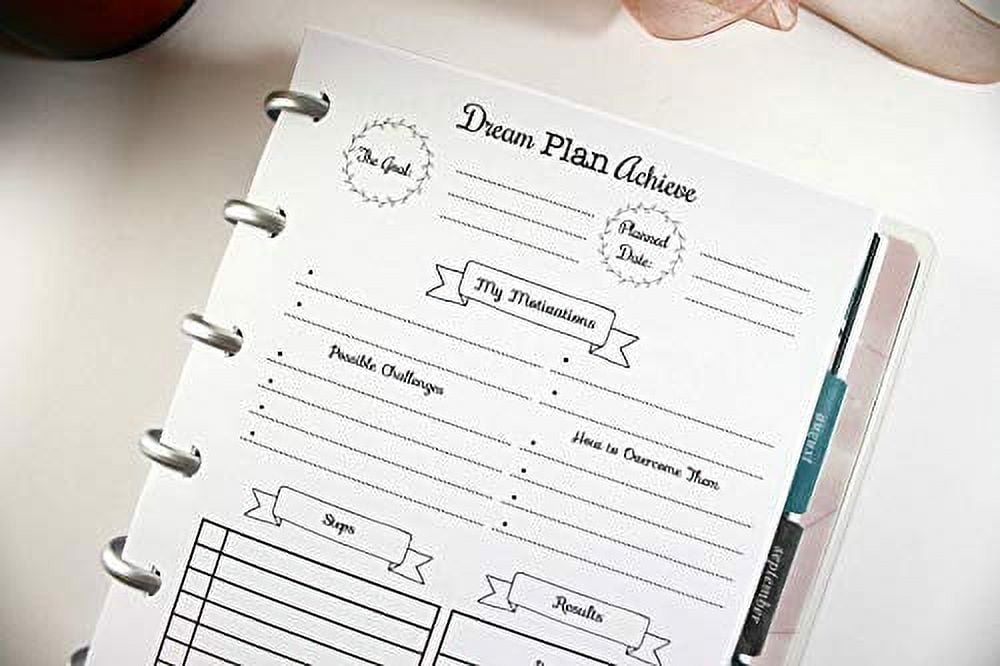Goal Planner Inserts for 7 Disc Planners - Walmart.com