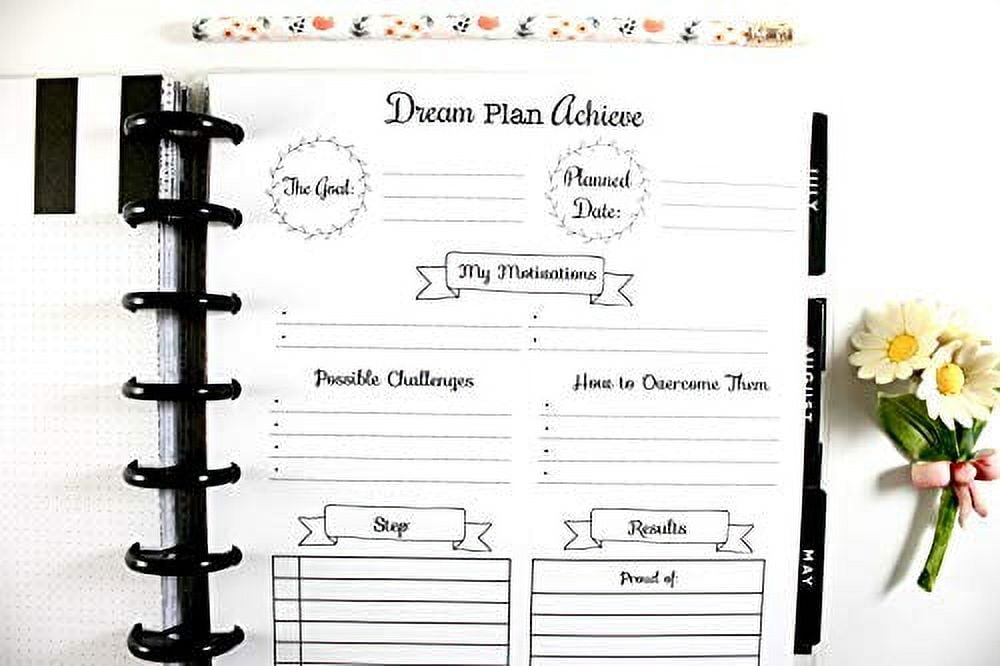 Goal Planner Inserts for 9 Disc Happy Planners - Walmart.com