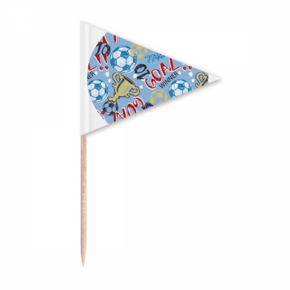 Goal Soccer Football Sports Winner Toothpick Triangle Cupcake Toppers ...