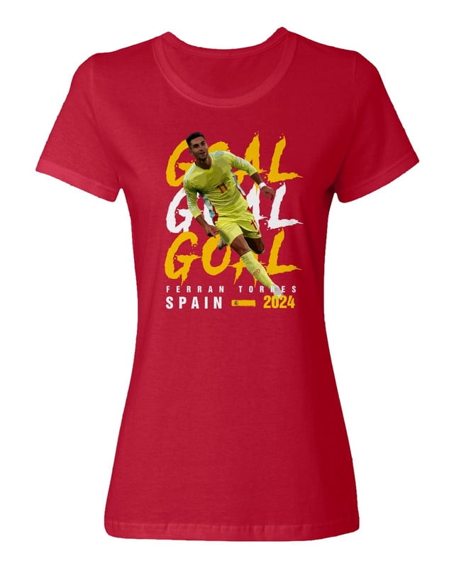 Goal Spain Soccer Star 2024 Goal Scorer Torres Ladies' Crewneck T-Shirt ...