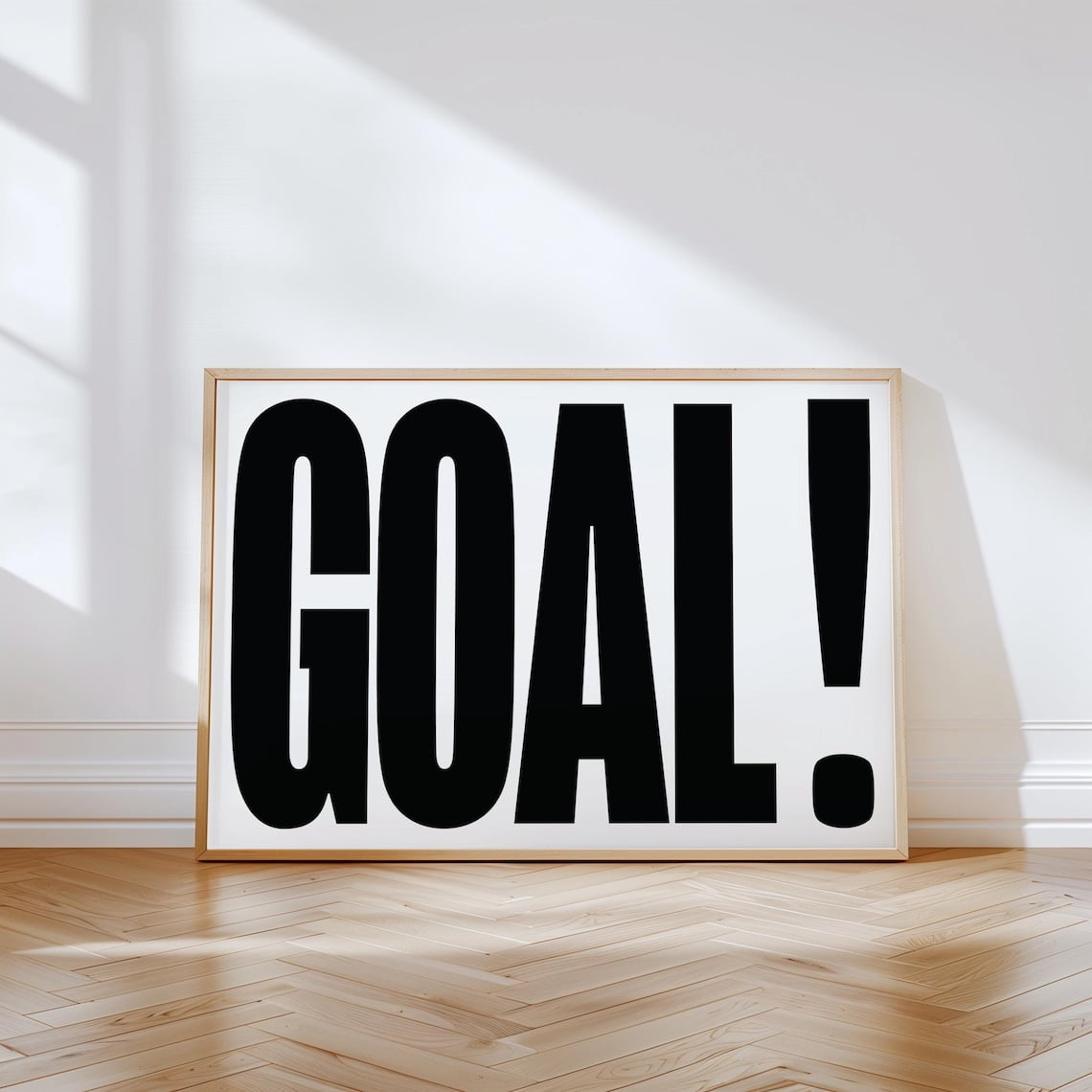 Goal Typography Wall Art For Mancave Or Sports Bar Modern Black And ...