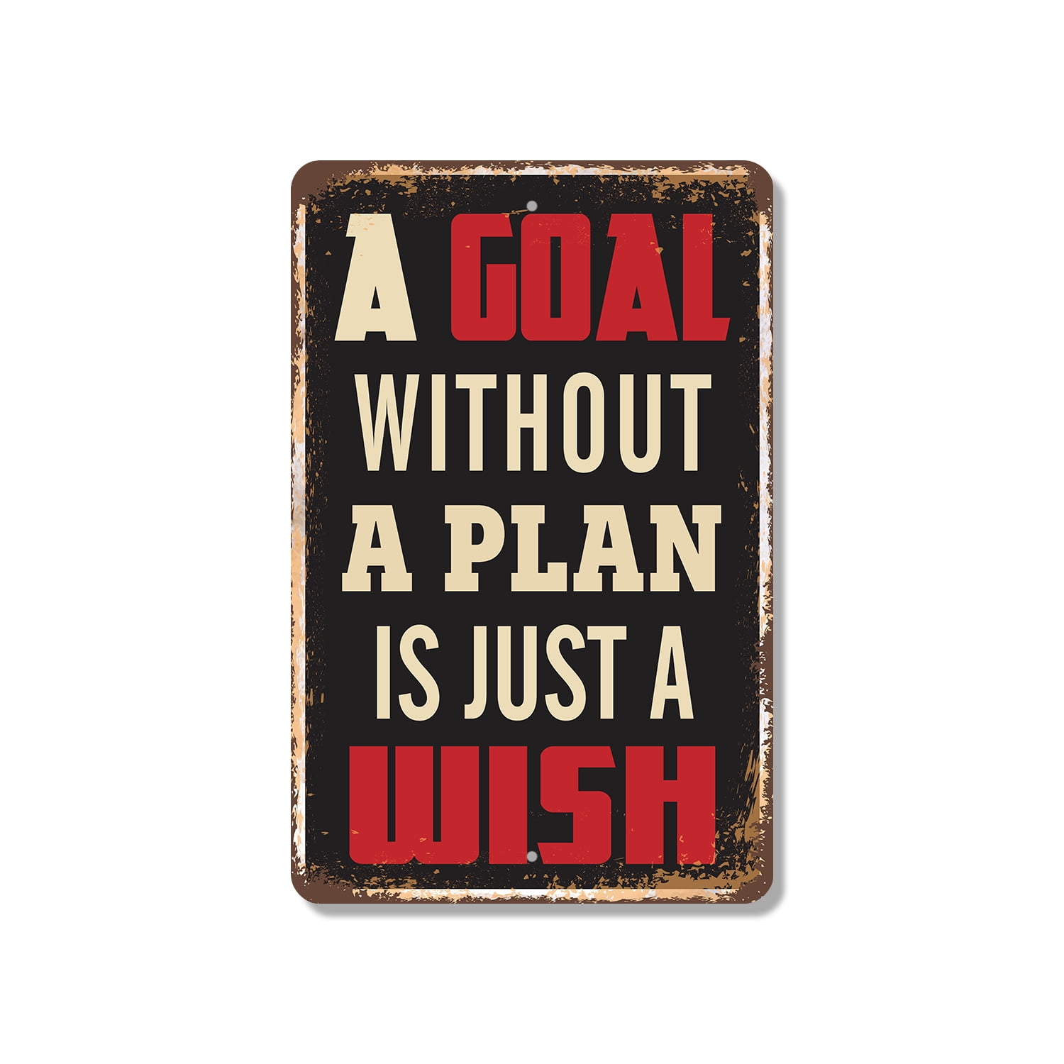 A Goal Without A Plan Is Just A Wish Vintage Style 13 Inch x 20 Inch ...