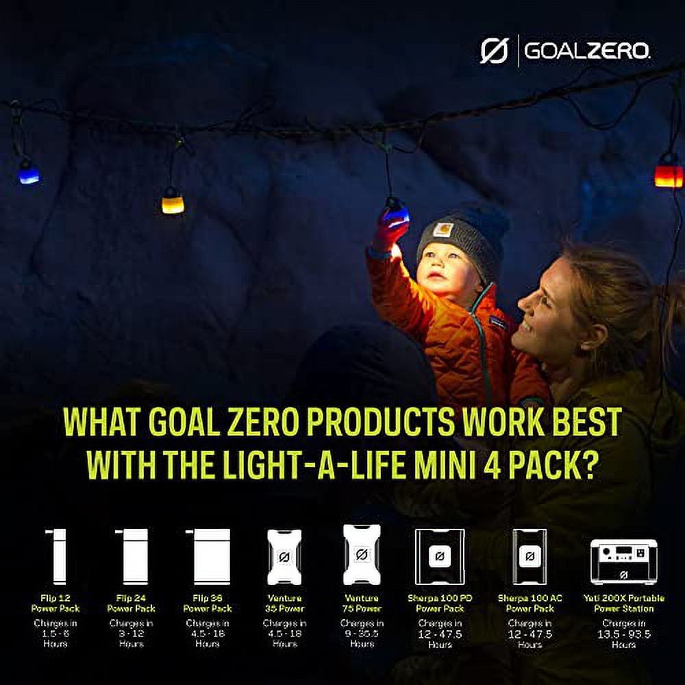 Goal Zero Light-A-Life Mini Chainable LED Lights, 4 Pack, with Color ...