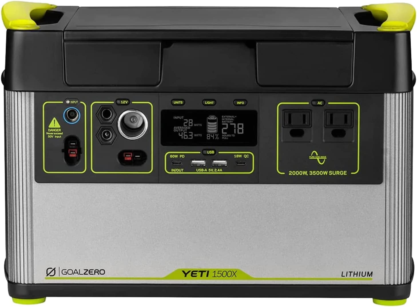 Goal Zero Yeti 1500X Power Station, 1516Wh Lithium Battery, 2000W AC ...