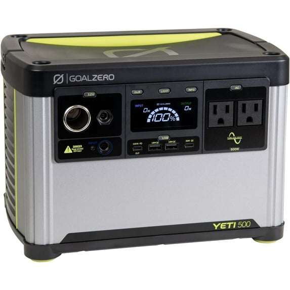 Goal Zero Yeti 500 - Portable Camping Power Station, 499W Solar Panel ...