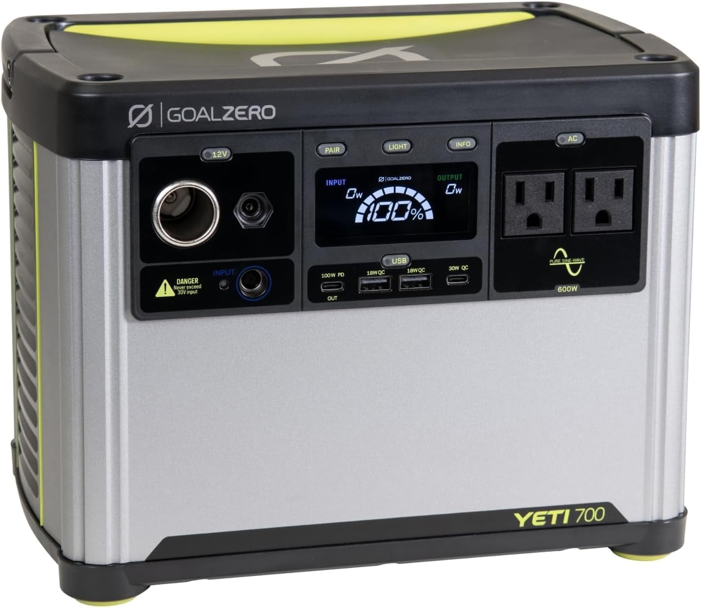 Goal Zero Yeti 700 Portable Power Station, 677 Watt Hour Battery, Water ...