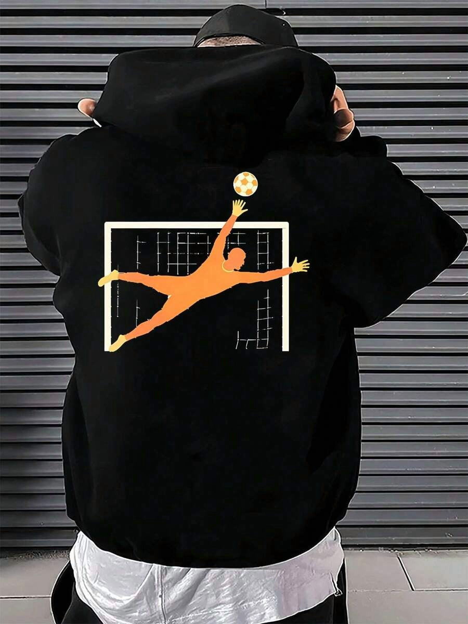Goalie Save Graphic Hoodie 100% Cotton, Relaxed Fit, Street Hip-Hop ...