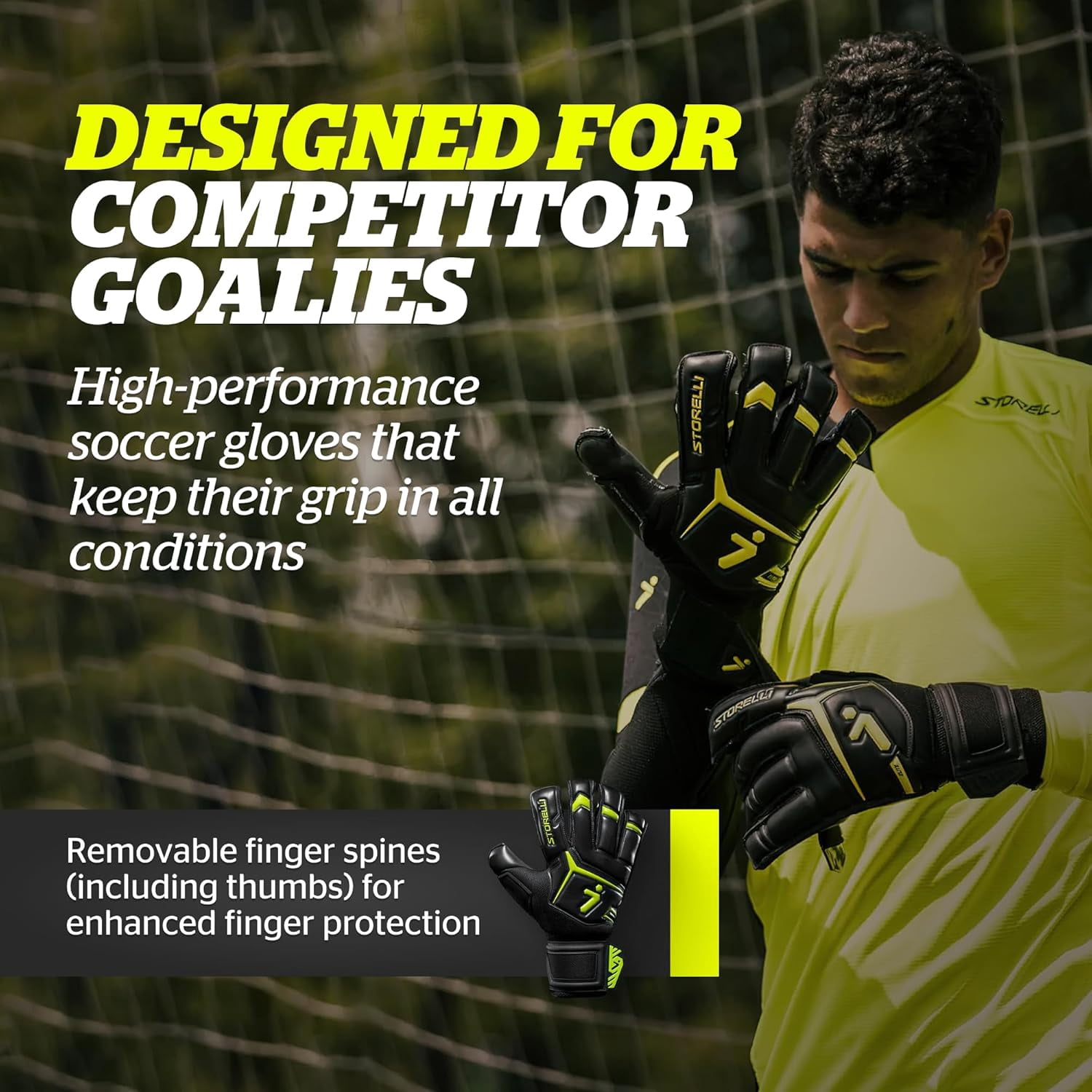 Goalkeeper Gloves, Breathable High- Hand , Premium Hand Grip for Soccer ...