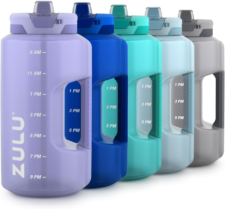 Goals Large Water Bottle Jug with Time Marker & Handle for All Day ...