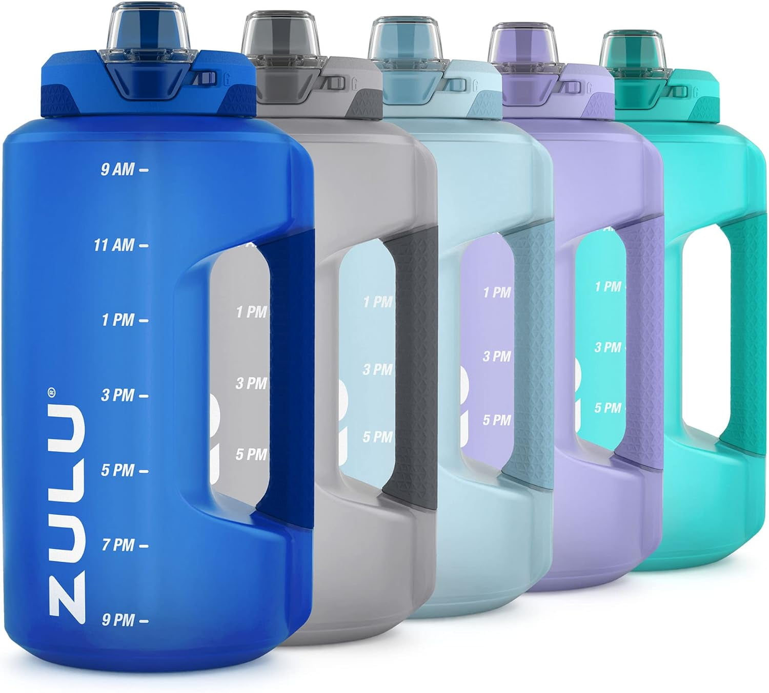 Goals Large Water Bottle Jug with Time Marker & Handle for All Day ...