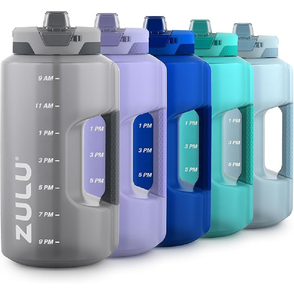 Goals Large Water Bottle Jug with Time Marker & Handle for All Day ...