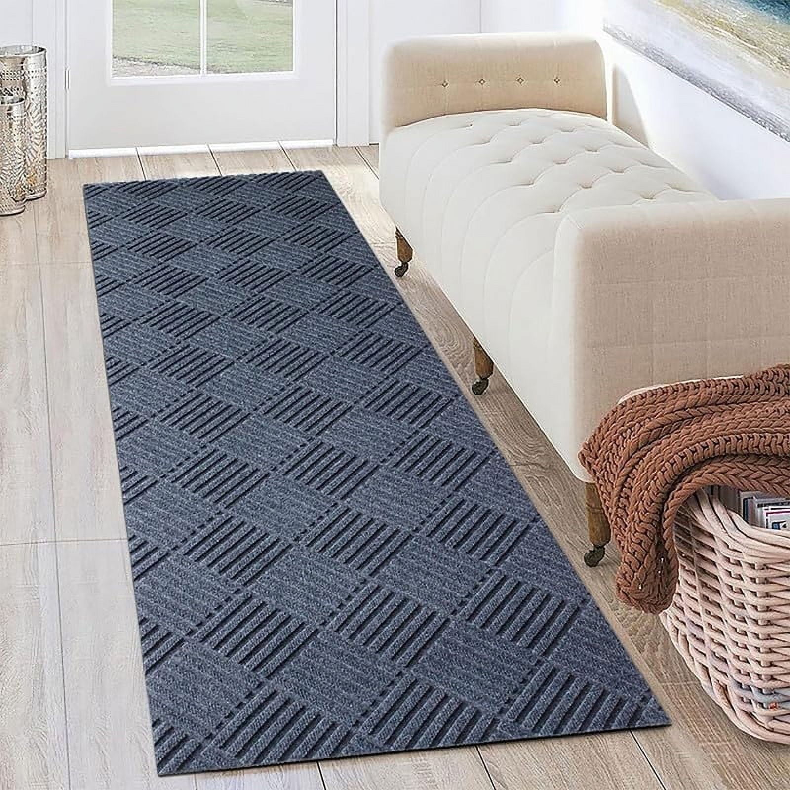 Goasis Lawn Grey Runner Rugs 2'x 6' Indoor Non-Slip Carpet for Hallway ...