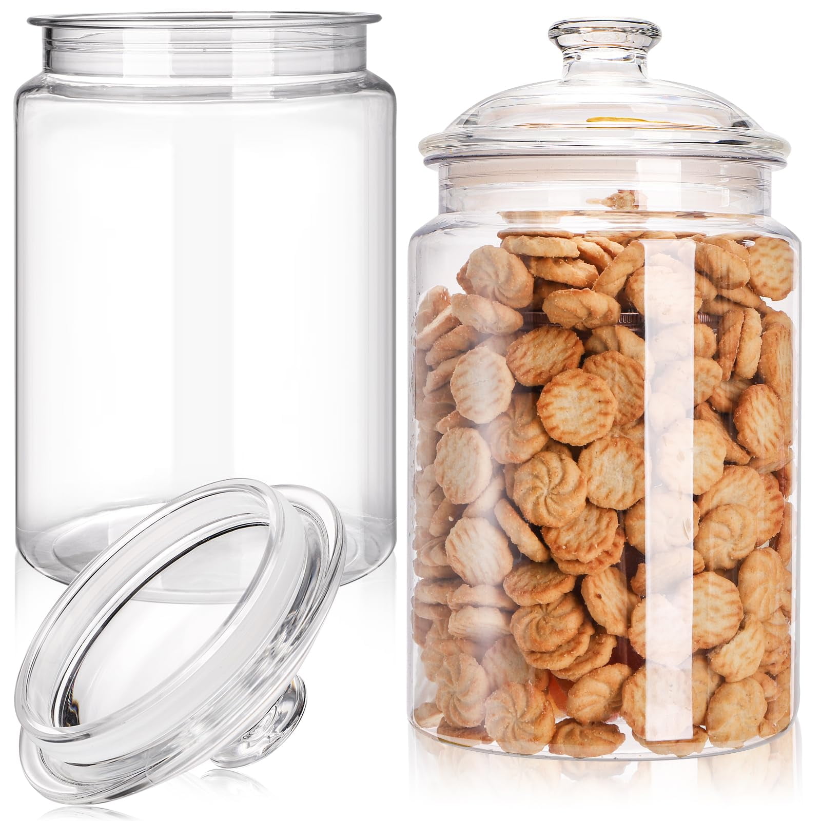 Goaste 2 Pack 130 oz Large Cookie Jar Lid, Clear Acrylic Candy Jar ...