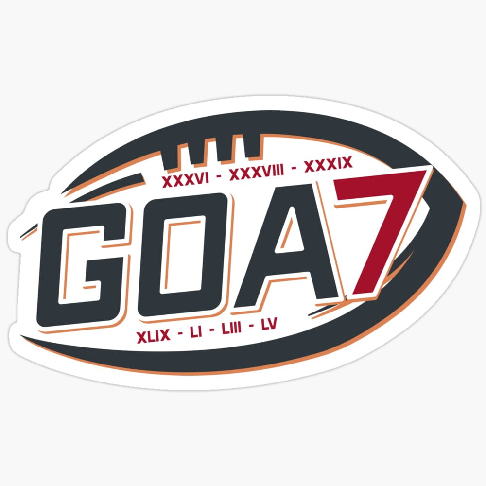 Goat 7 Rings Sticker, 7 Times Super Bowl Champs Bucs Sticker Baseball ...