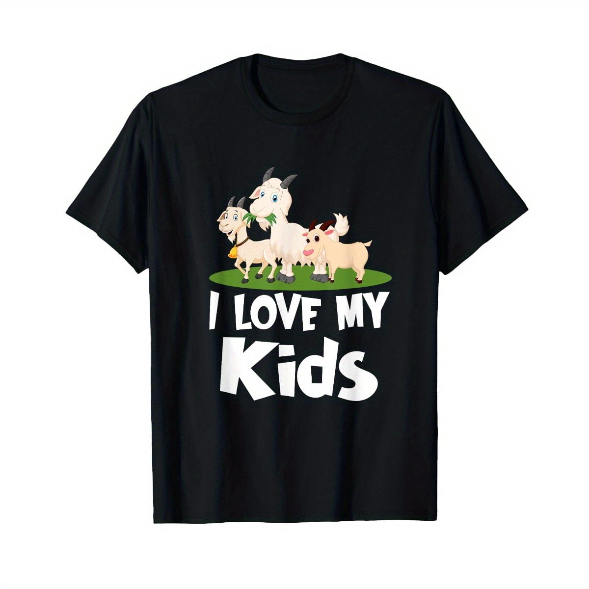 Goat Animal Caprine Clothes Farmer Gift I Love My Kids Goat T-Shirt ...