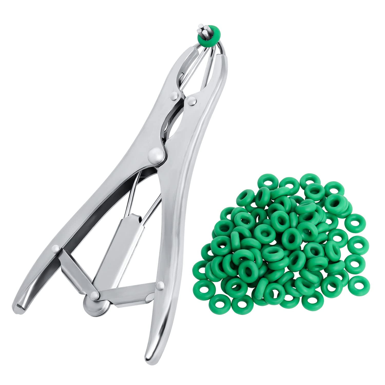 Goat Banding Kit & 100Pcs Rings, Balloon Expander Tool Pliers, Stainless Steel Balloon Mouth ...