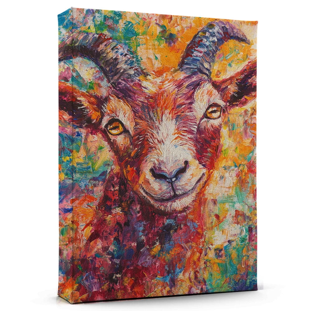 Goat Brown Agouti Pygmy Canvas Wall Art Decor, Colorful Goat Brown ...