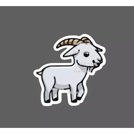 Goat Cartoon Sticker Horns Waterproof Sticker Phone Decal Water Bottle ...