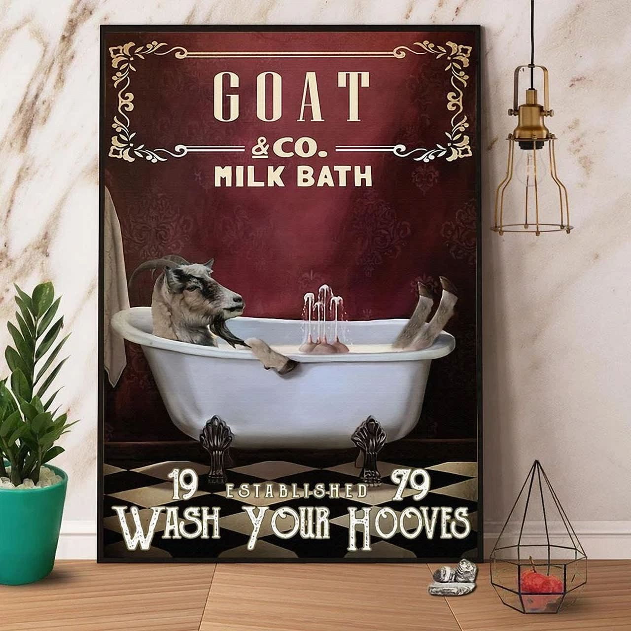 Goat & Co. Milk Bath Wash Your Hooves Paper Poster No Frame Matte Wall ...