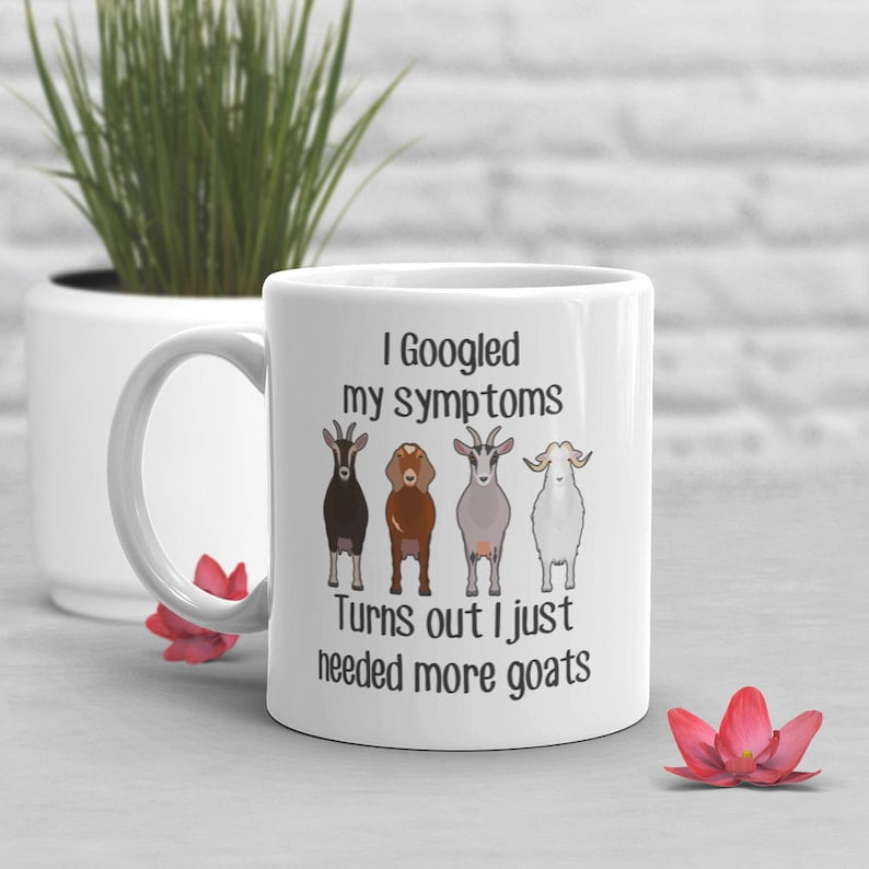 Goat Coffee Mug – Funny Goat Lover Gift, Cute Farm Animal Mug for Pet ...