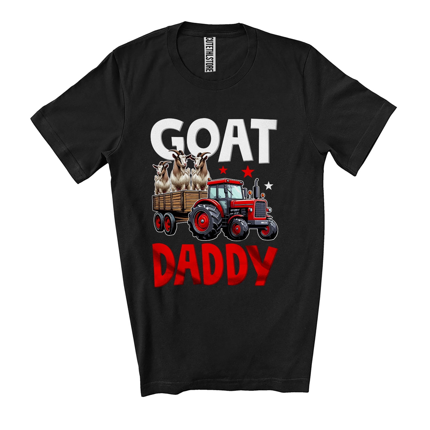 Goat Dad; Humorous Father's Day Goat On Trailer Tractor; Farm Animal ...