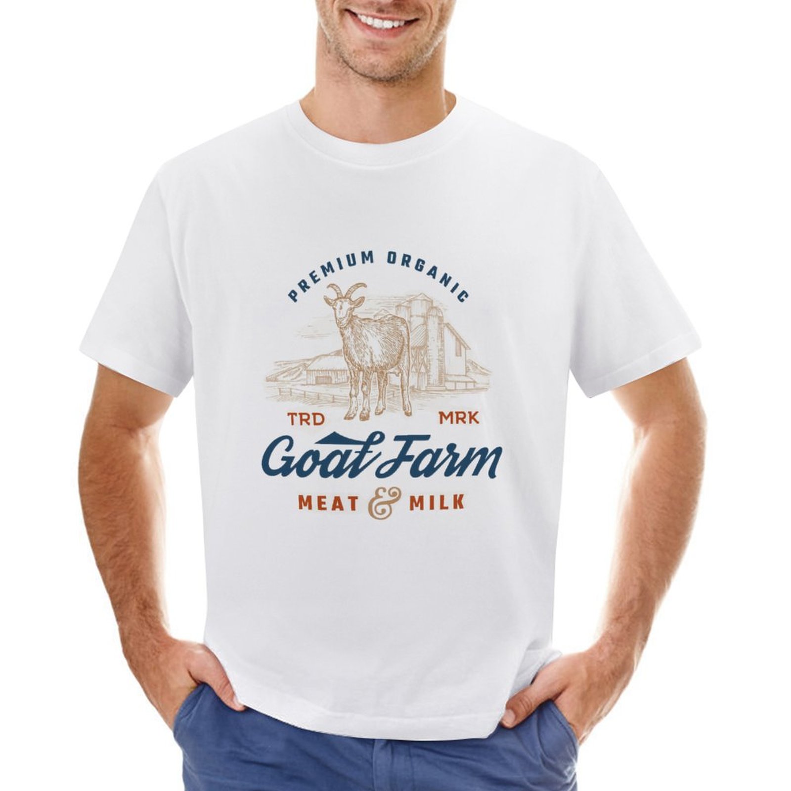 Goat Farm Vintage T-shirt Mens Cotton Classic Crewneck Short Sleeve ...