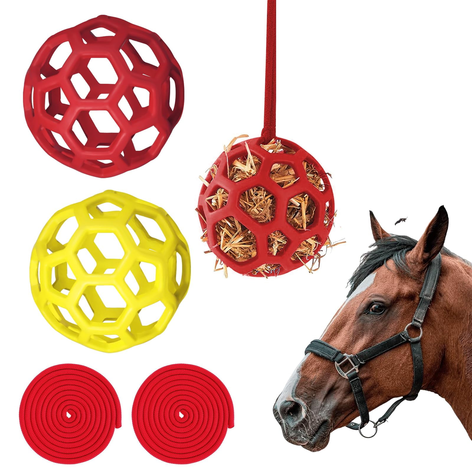 Goat Feeder Hanging Feeding Toy,Horse Treat Hay Feeder Toy, Durable TPR ...