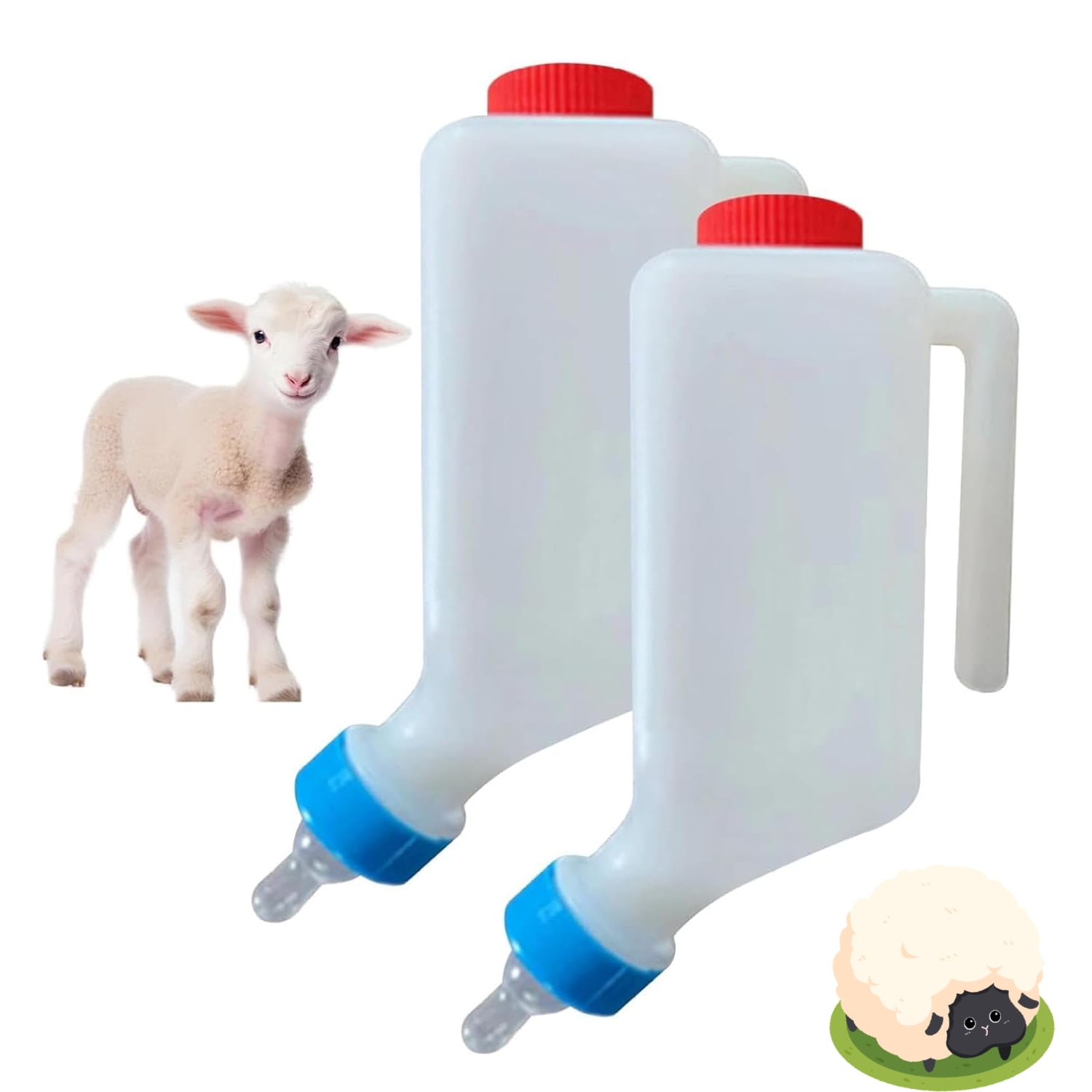 Goat Feeding Bottle Set of 2-500ml/800ml BPA-Free ABS Nursing Bottles ...
